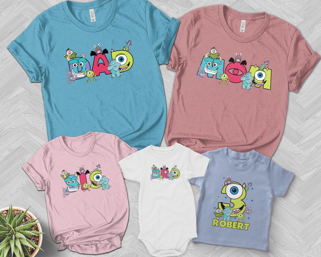 Personalized Monsters Inc Birthday Shirts, Monsters Inc Family Matching Group Shirt,disney ...