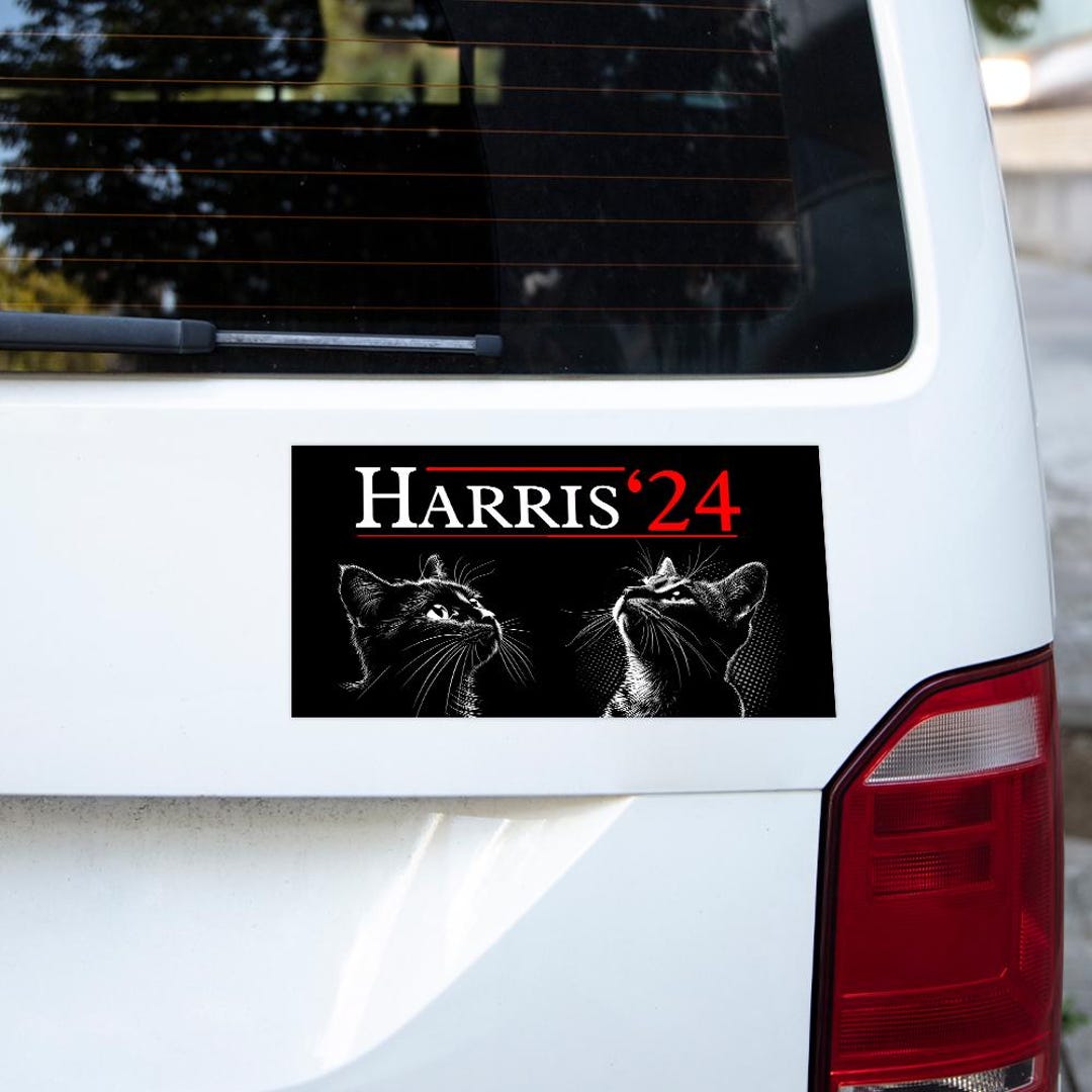 Kamala Harris Bumper Sticker, This is Cat Lady is Voting for Kamala ...