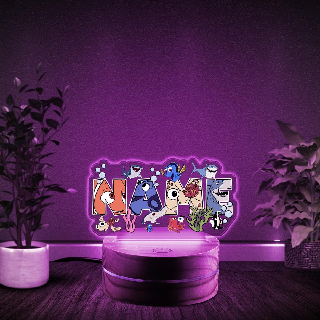 Custom Name Disney Finding Nemo Night Light, Finding Dory Room Decor ...