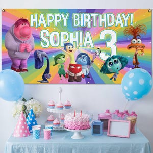 Custom Inside Out Birthday Backdrop, Inside Out Birthday, Inside Out ...