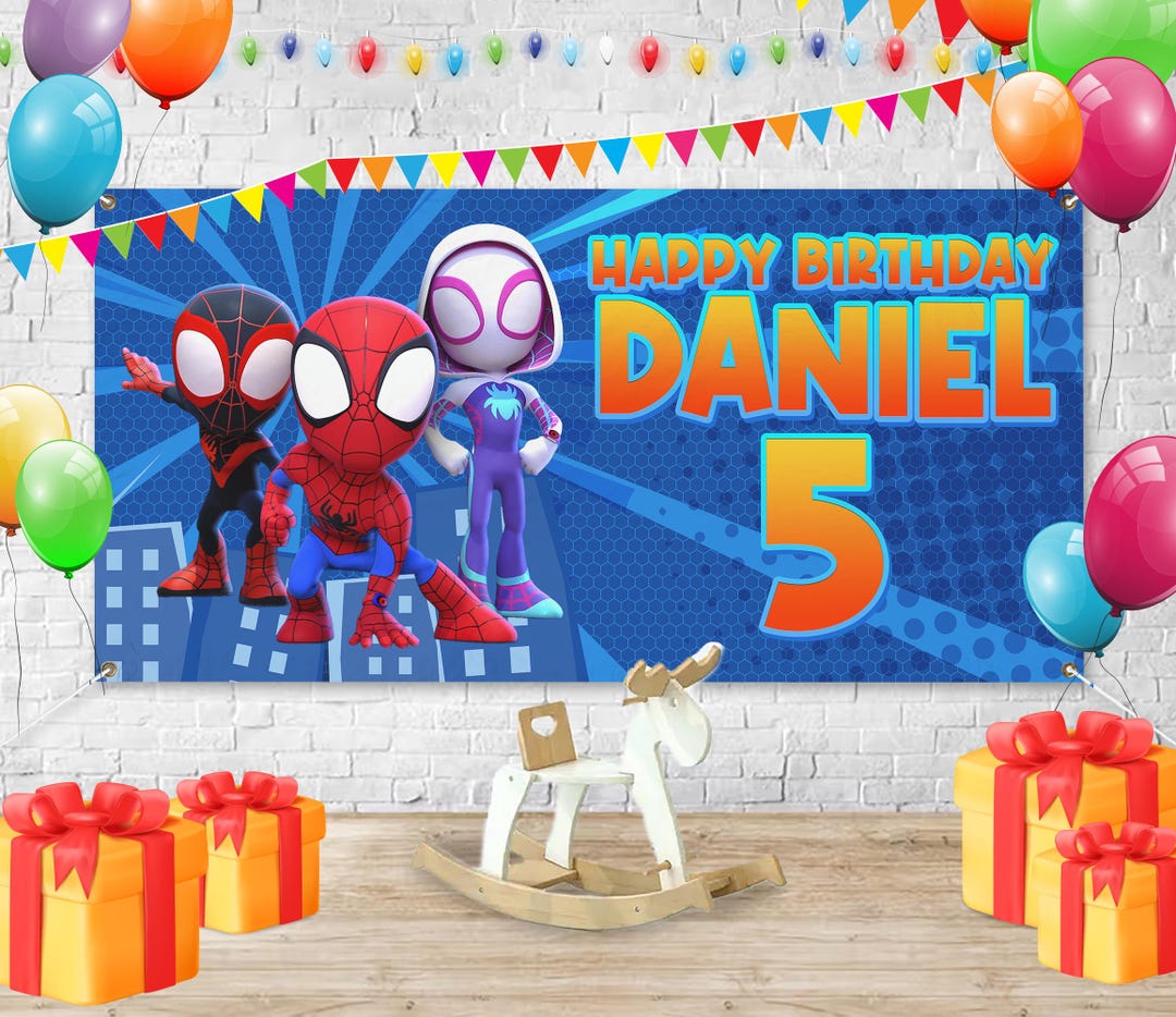 Spidey and His Amazing Friends Birthday Banner,spidey Personalized ...