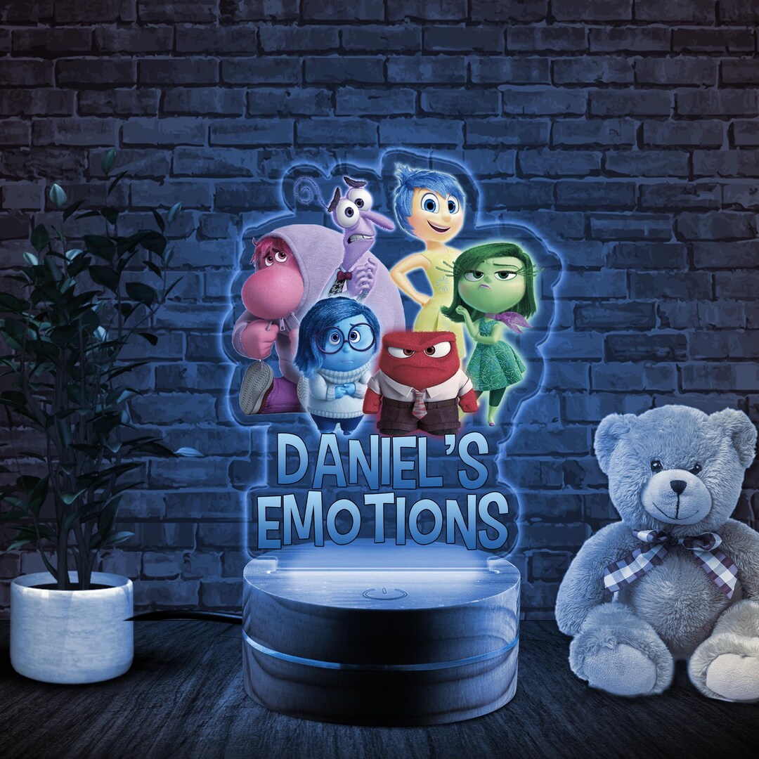 Personalized Disney Inside Out Night Light, Inside Out 2 Movie Emotions ...