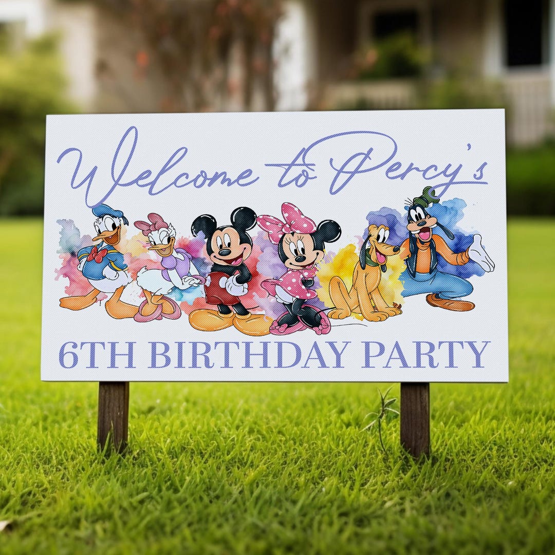 Editable Mickey and Friends Birthday Party Welcome Sign, Mickey Mouse ...