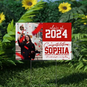Personalized Graduation Yard Sign 2024 With Photo Grad Sign, Class of ...