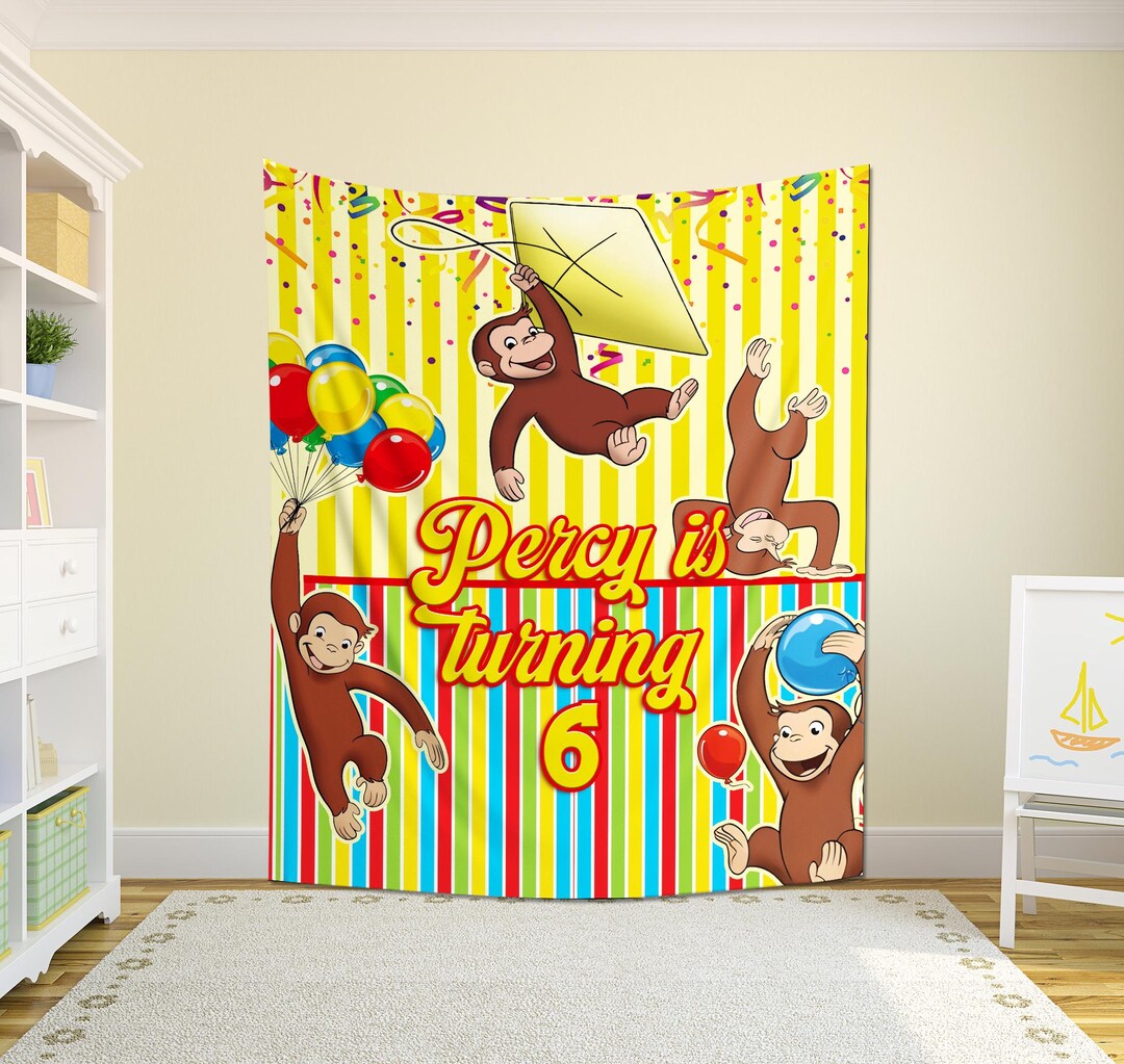 Customized Curious George Birthday Banner, Curious George Birthday ...