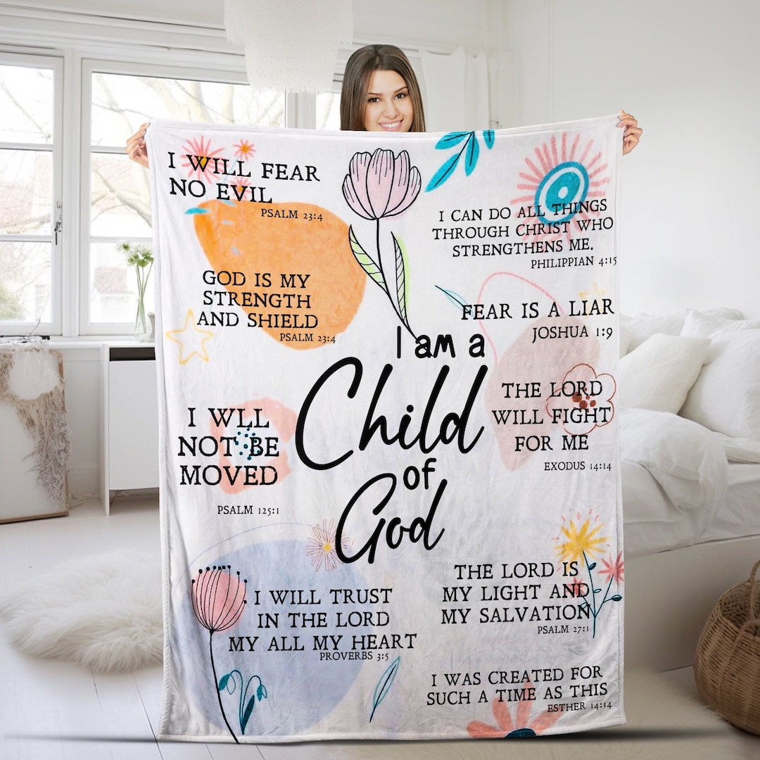 I Am A Child of God Blanket, Bible Verse Blanket, Faith in God ...
