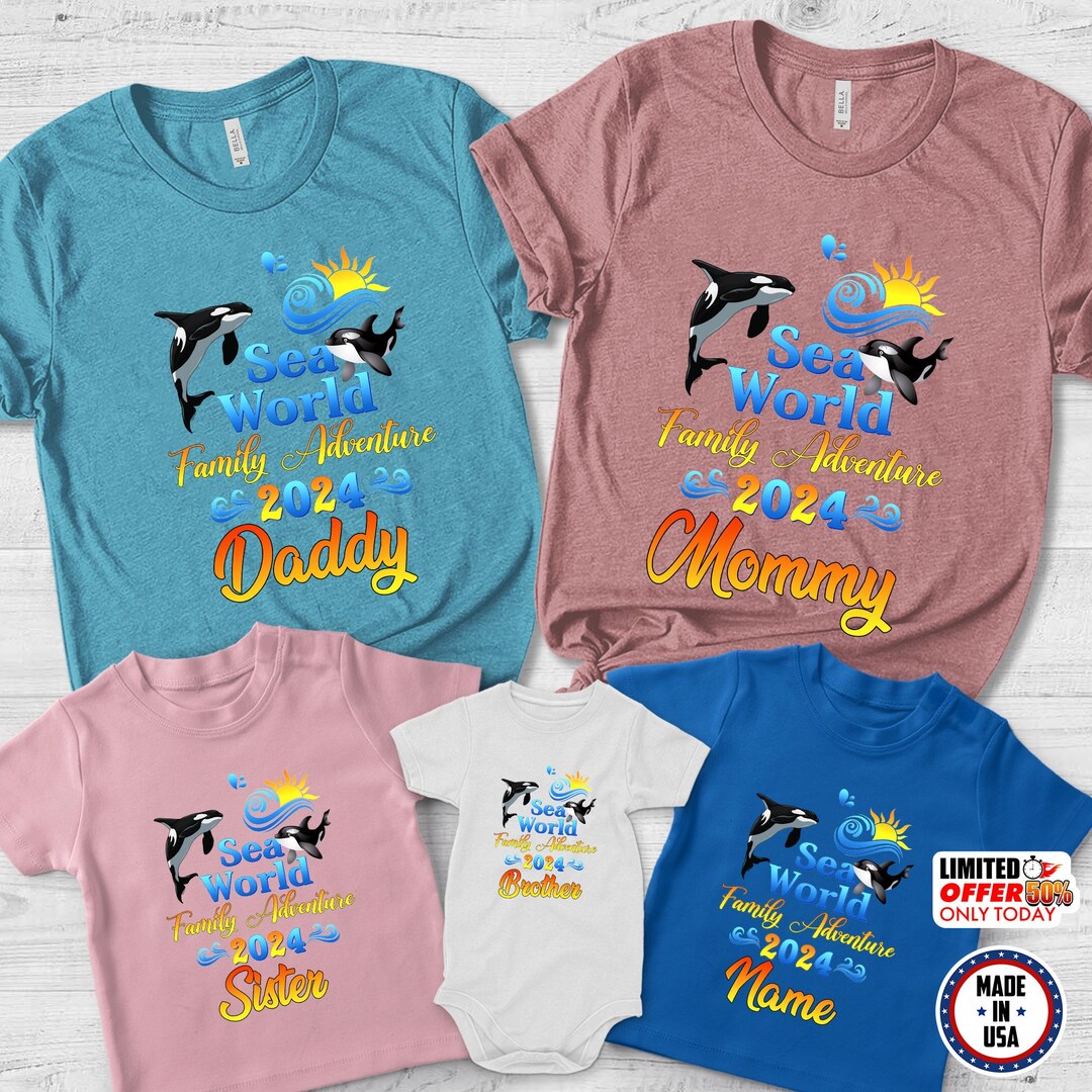 Custom Sea World Family Shirts, Sea World 2024 Trip Shirt, Sea World ...