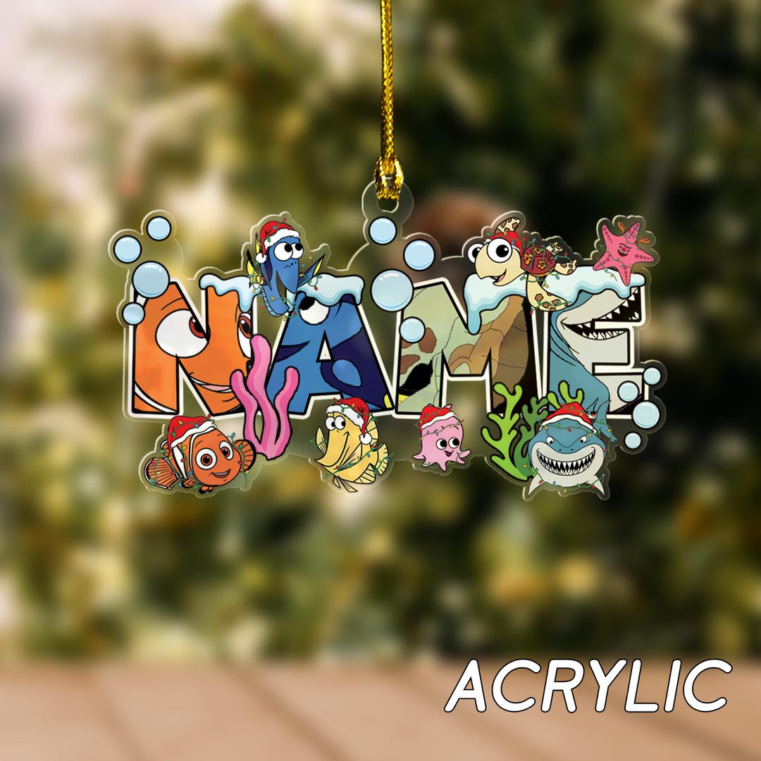 Personalized Disney Finding Nemo Christmas Ornament, Custom Name ...