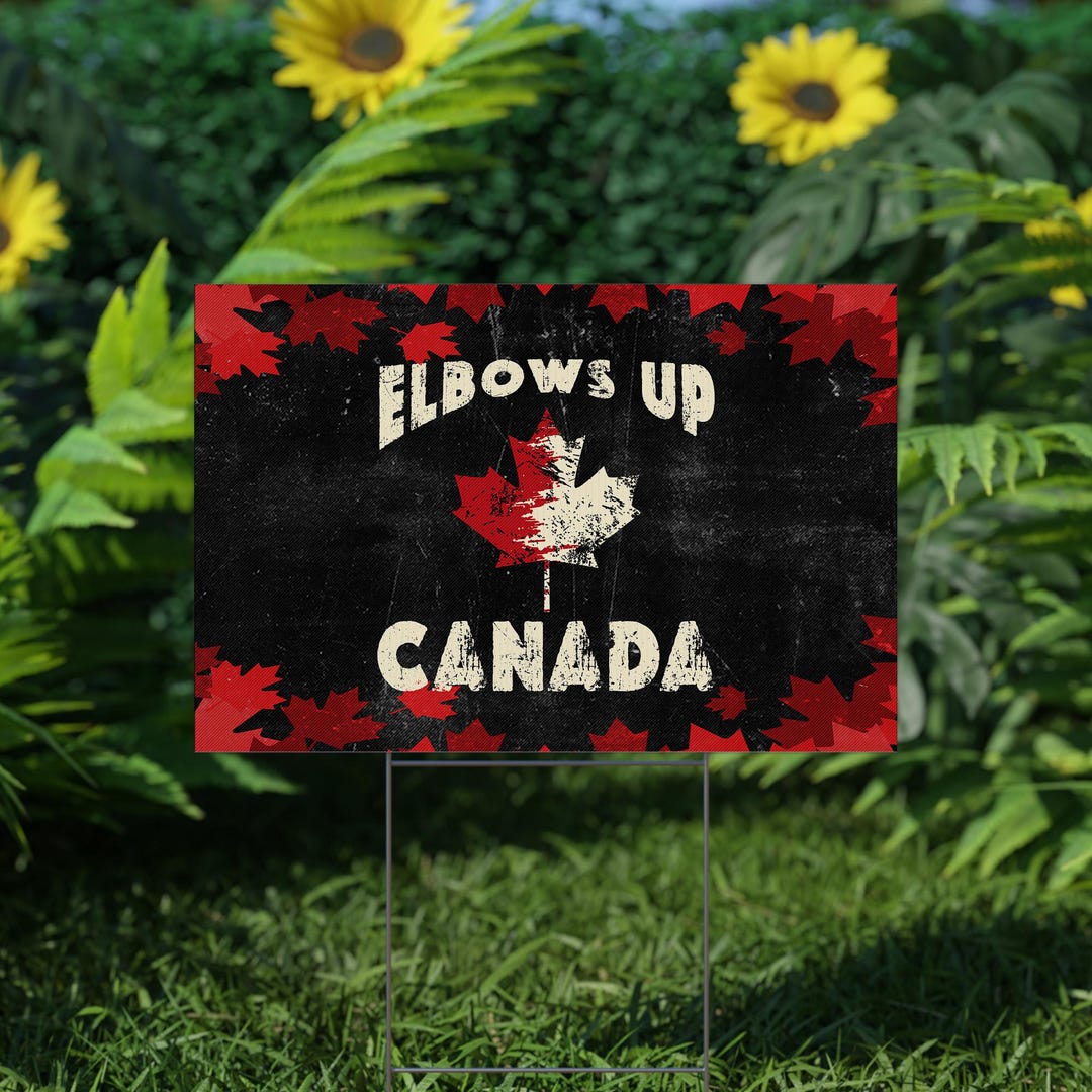 I Stand With Canada Yard Sign, Canadian Tariffs Lawn Banner, Anti-trump ...