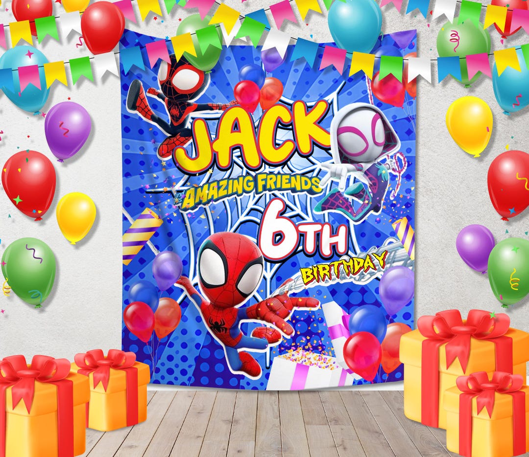 Spidey and His Amazing Friends Backdrop Design, Spiderman Banner ...