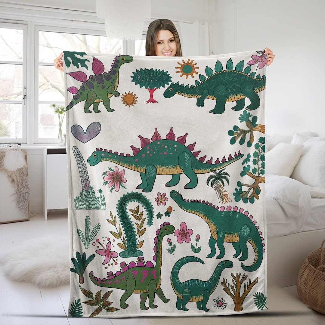 Dinosaur Blanket, Personalized Baby Blanket Gift, Toddler Blanket ...