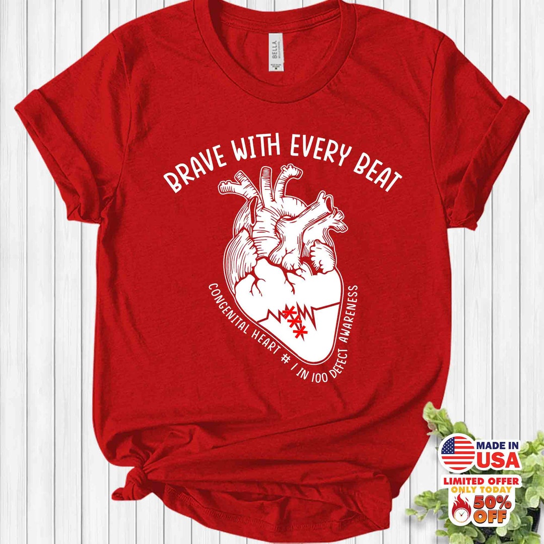 CHD Awareness Shirt, Brave Heart Shirt, Congenital Heart Defect Shirt ...