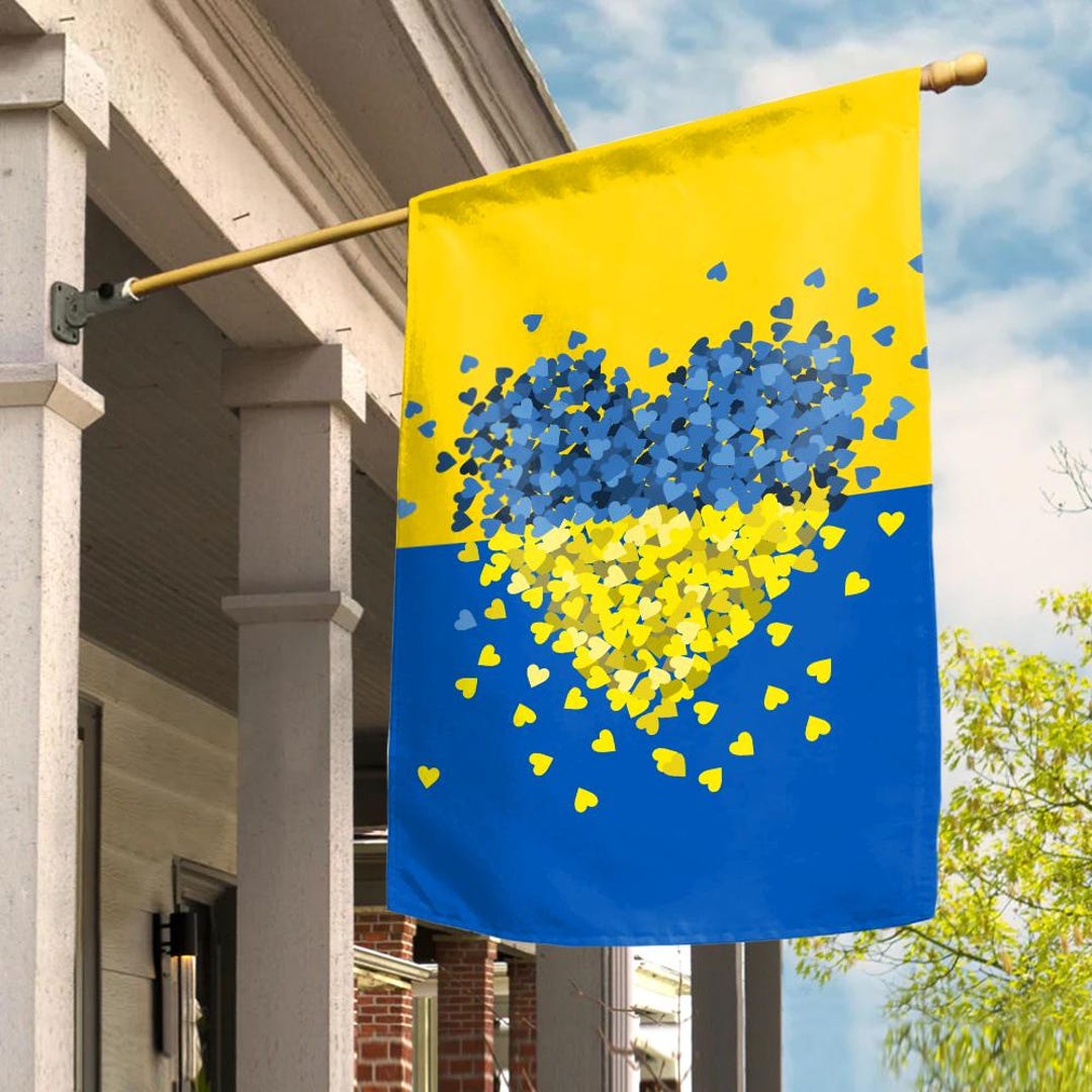 Stand With Ukraine Garden Flag, 12x18 Inch Double Sided, We Stand With ...