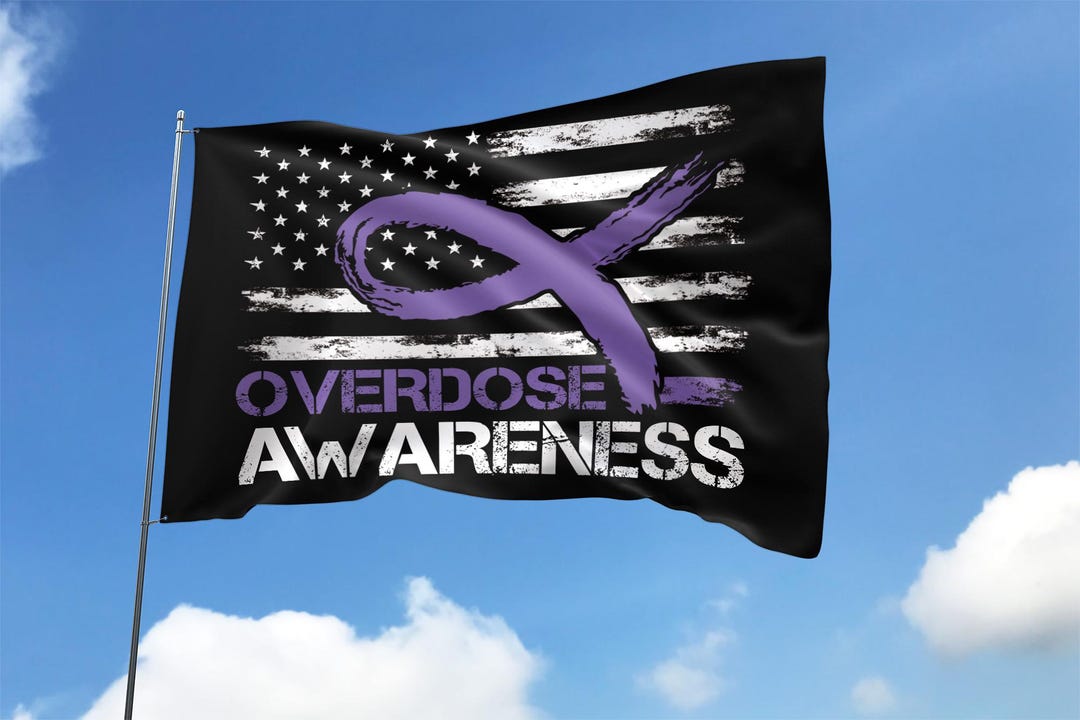 Overdose Awareness Day USA American Flag, in August We Wear Purple ...
