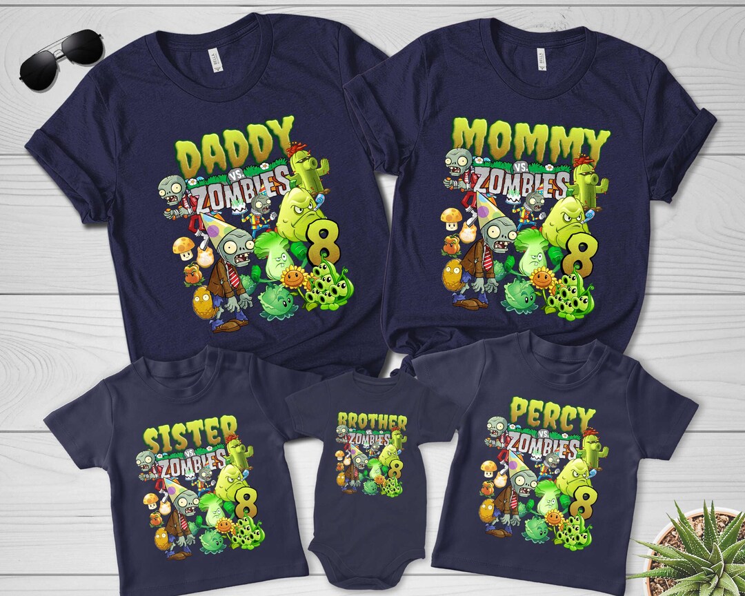 Personalized Plants Vs Zombies Birthday Shirt, Plants Vs Zombies Theme ...