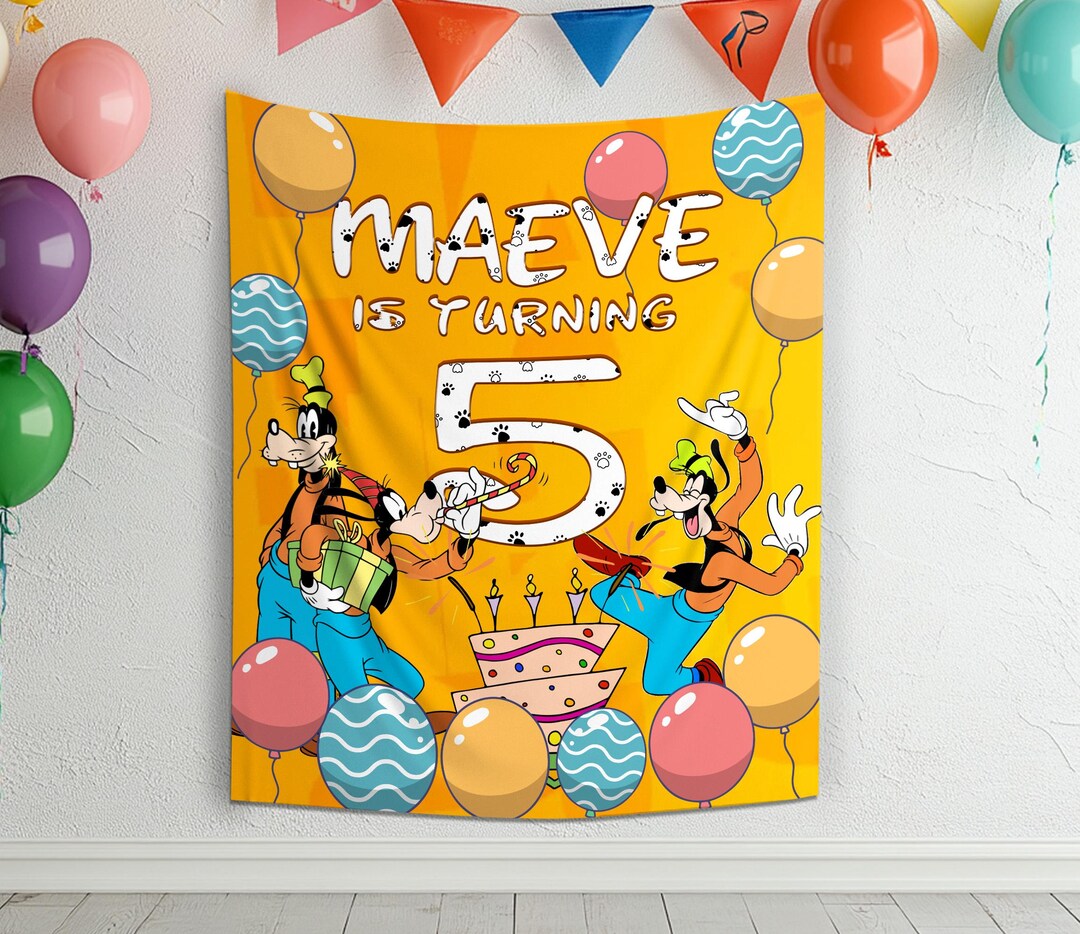 Goofy Birthday Party Backdrop, Goofy Birthday Banner, Custom Goofy ...