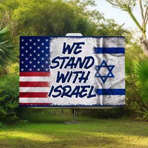 Stand With Israel, Support Israel, USA Flag Israel Flag, Yard Signs ...