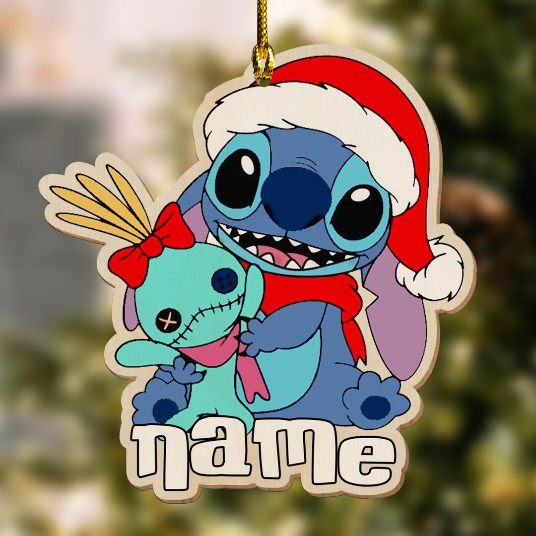 Personalized Disney Stitch Christmas Ornament, Stitch Christmas Decor ...