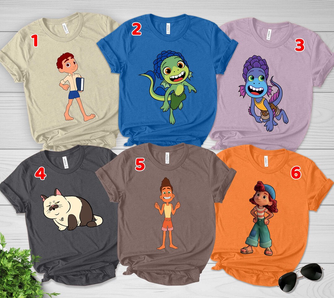 Luca Shirt, Retro 90s Style Group Luca Characters Squad Shirt, Cute ...