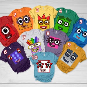 Numberblocks Shirt, Numberblocks Family Birthday Shirt, Personalized 1 ...