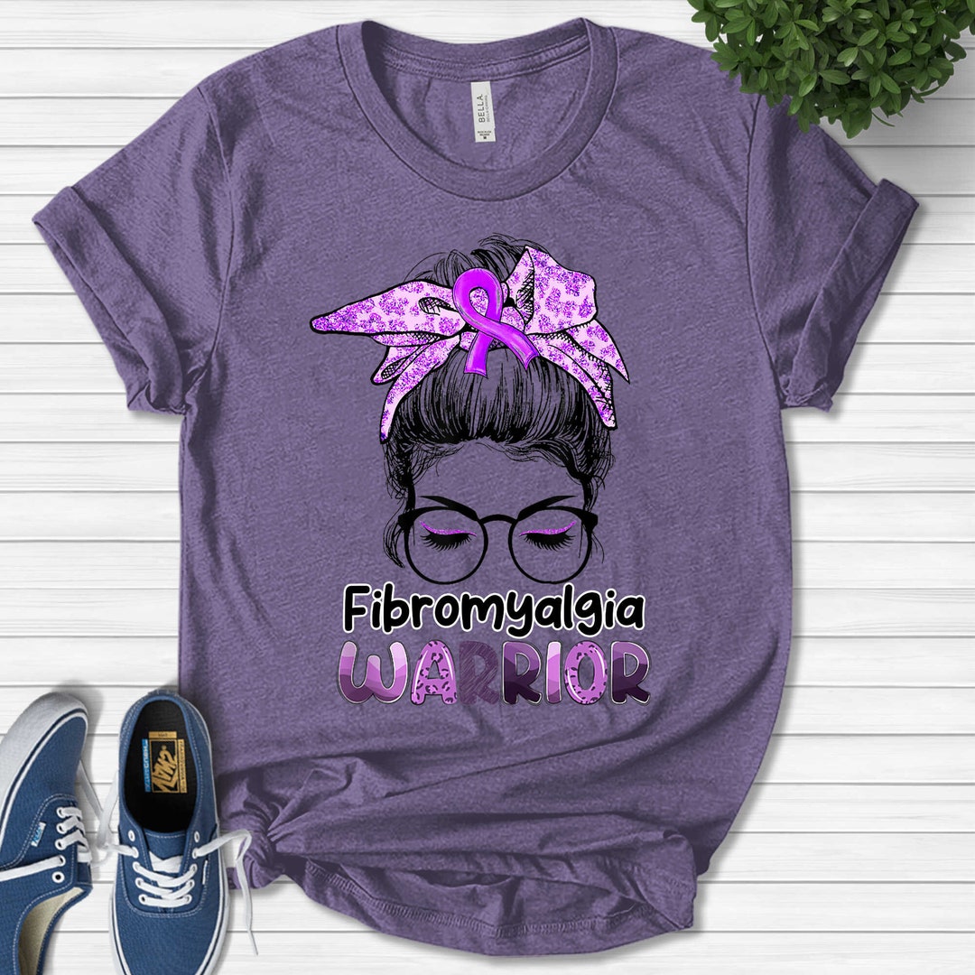 We Wear Purple Fibromyalgia Warrior Messy Bun Shirt,fibromyalgia ...