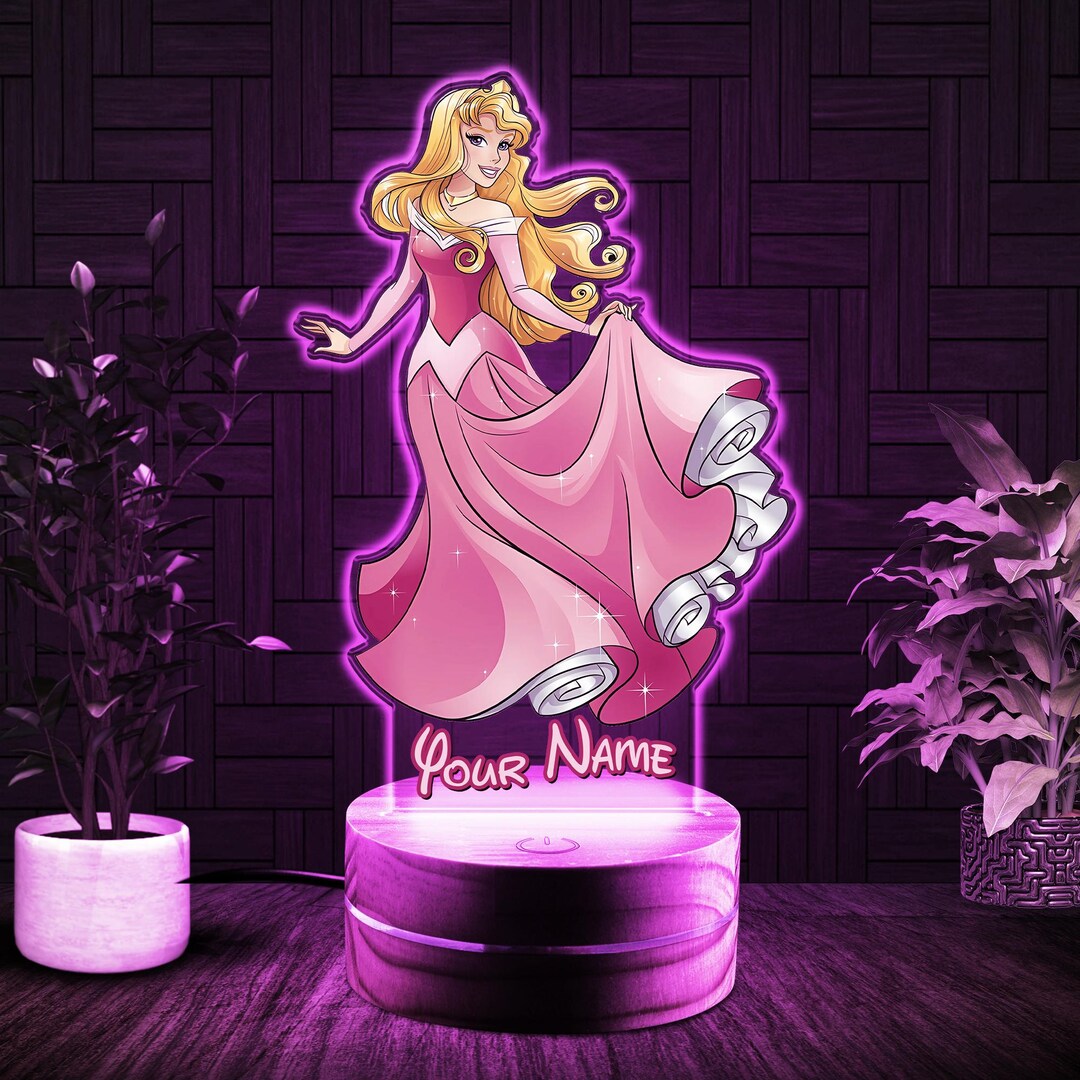 Personalized Disney Princess Night Light,custom Name Baby Girl Room ...