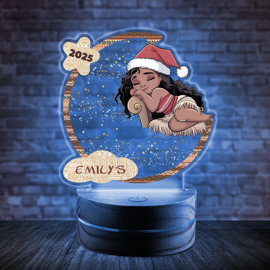 Custom Name Disney Moana Night Light, Disney Princess Moana Birthday ...