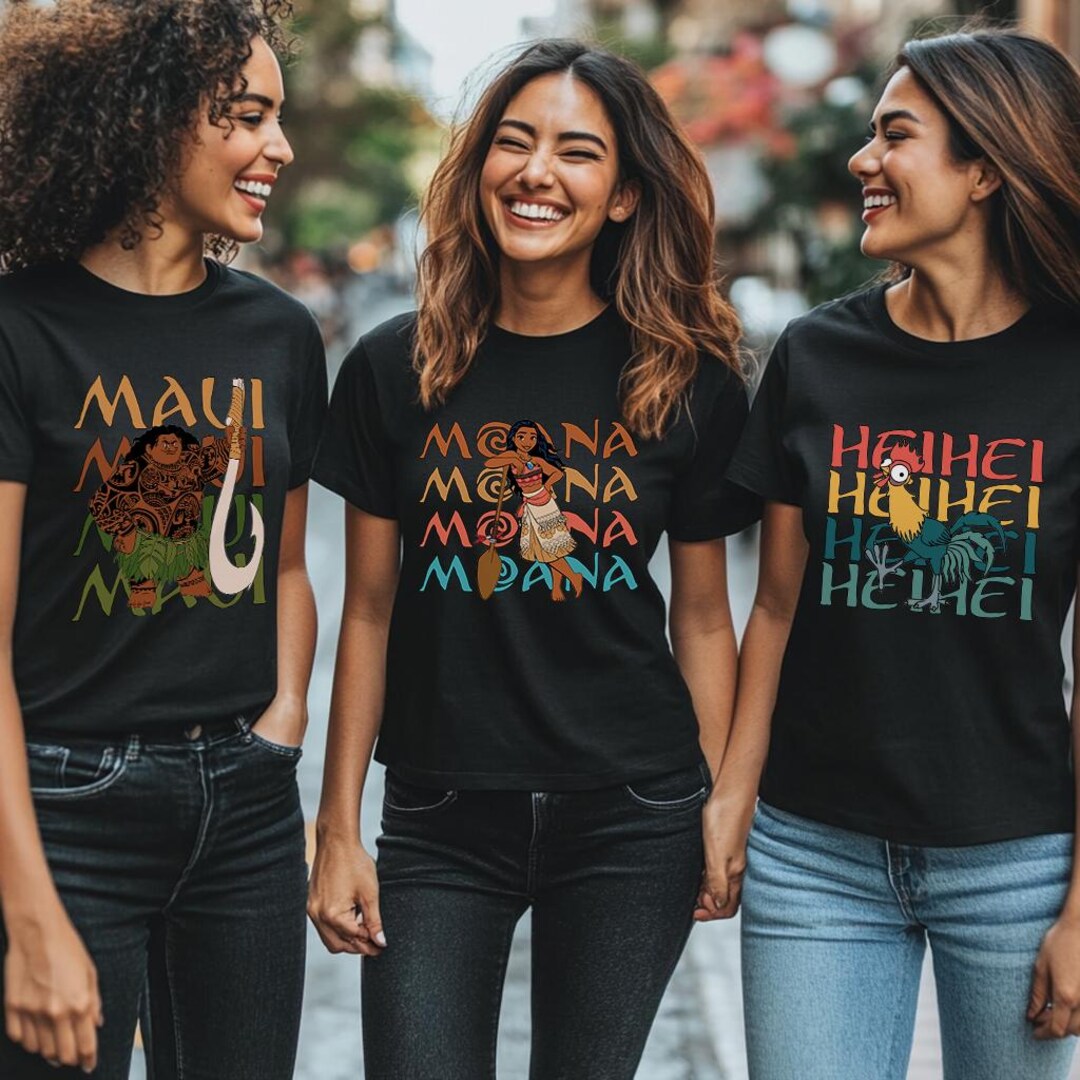 Disney Moana Hei Hei Pua Maui Matching Group Shirt, Disney Moana ...