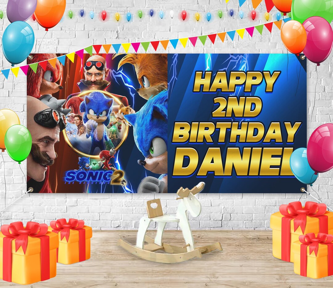 Sonic Birthday Party Backdrop Sonic Birthday Banner Custom Sonic ...