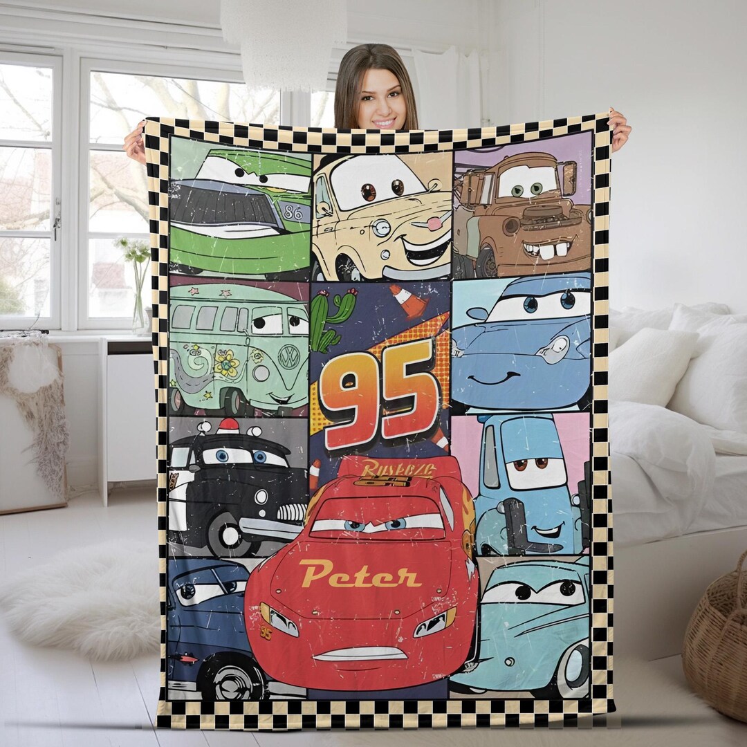 Personalizable Disney Pixar Cars Characters Blanket,lighting Mcqueen ...