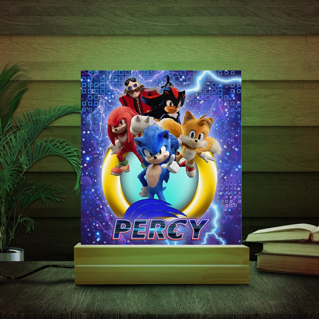 Custom Sonic Hedgehog LED Night Light, Cartoon LED Lamp, Personalized ...