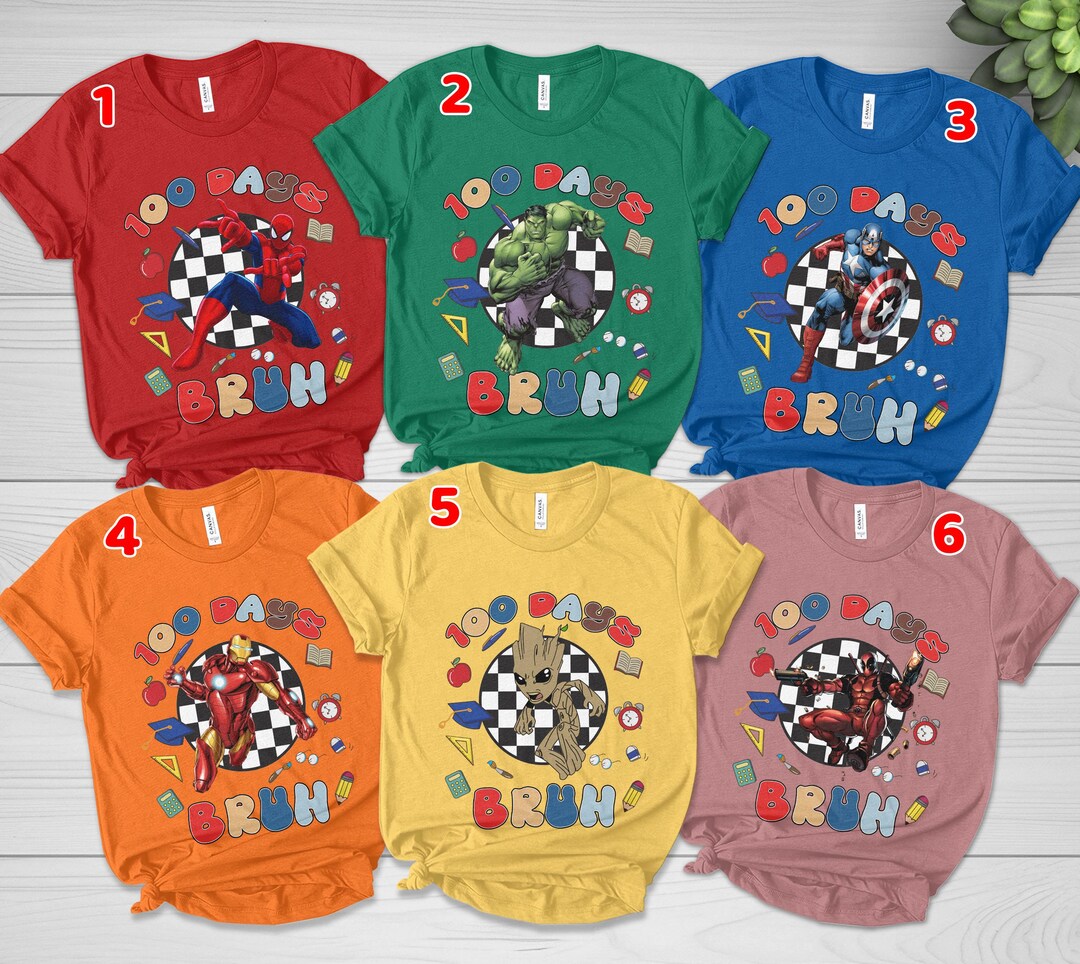 Superhero 100 Days of School Shirt, Avengers Group Shirt, 100th Day ...