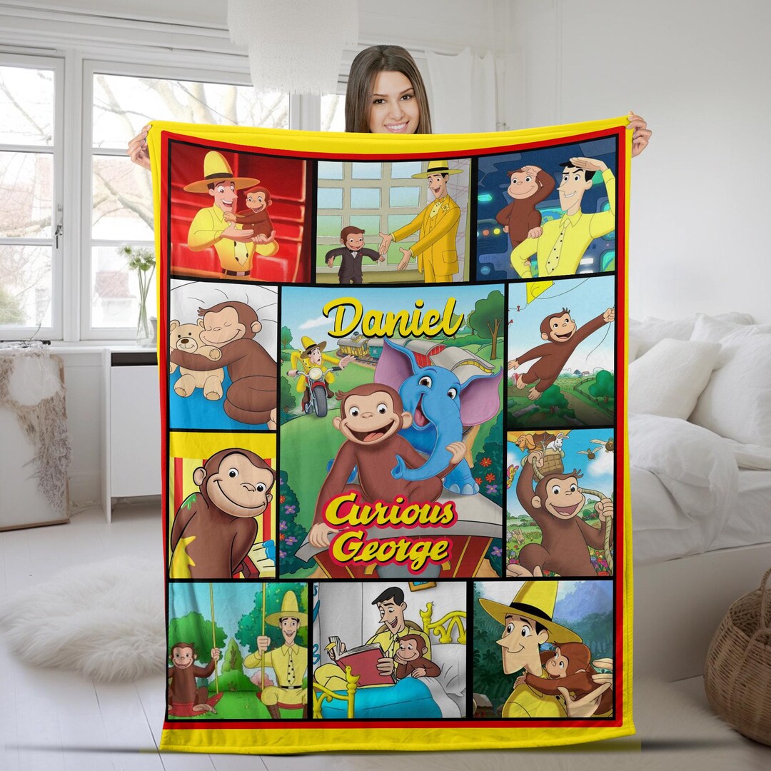 Personalized Curious George Blanket, Curious George Fleece Blanket ...