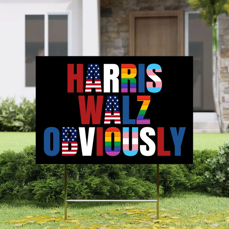 Harris Walz Obviously Yard Sign - Etsy