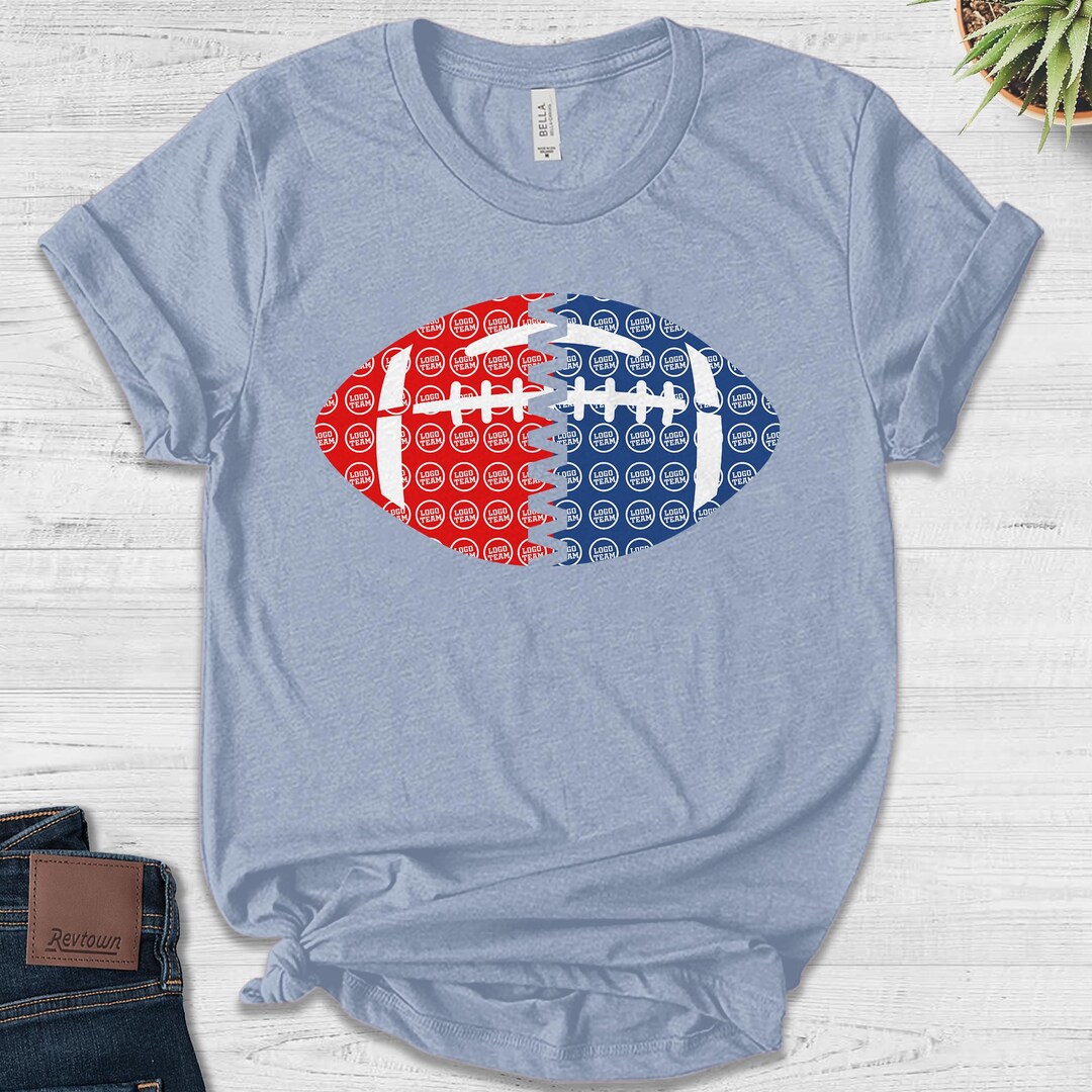 Custom Football Shirt for Fans of Two Teams, Root for Both T-shirt for ...