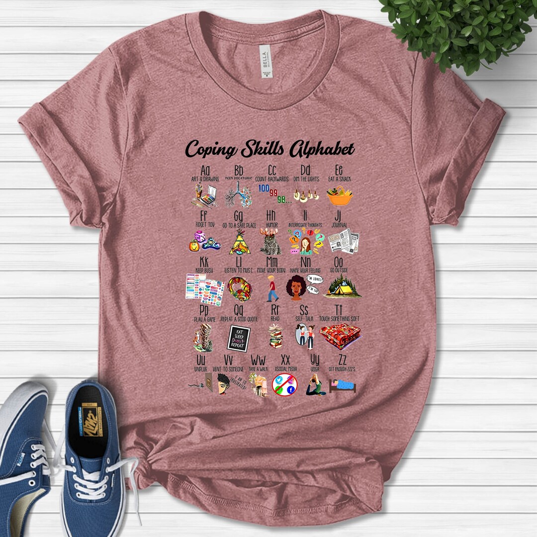 Coping Skills Alphabet Tee,mental Health Awareness Tee, Mental Health ...