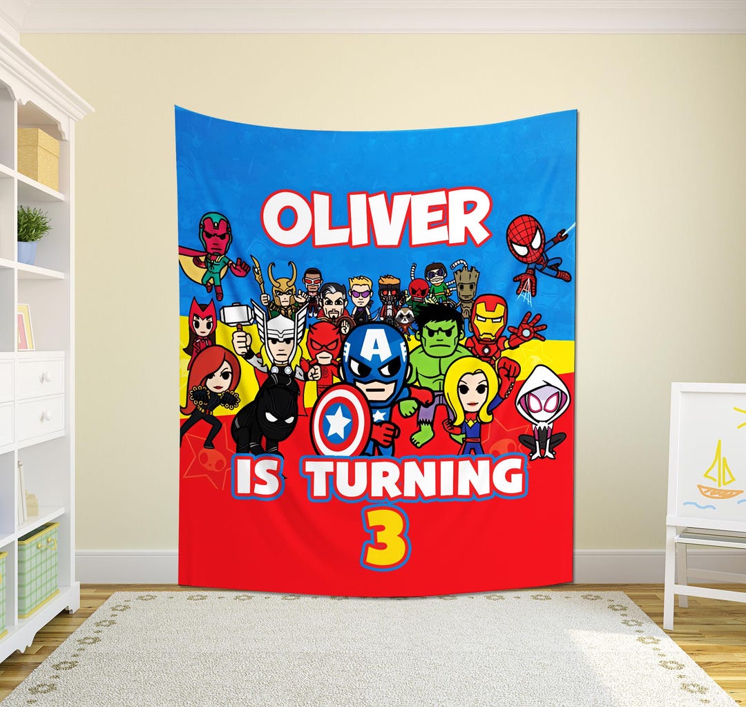 Marvel Avenger Birthday Party Backdrop, Avenger Birthday Banner, Custom ...