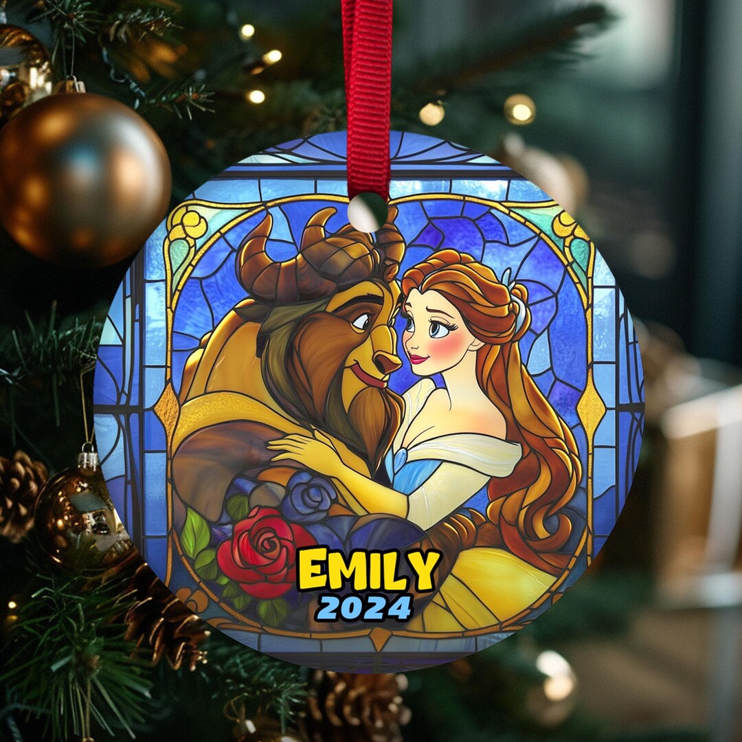 Personalized Princess and the Beast Movie Christmas Ornament, Princess ...