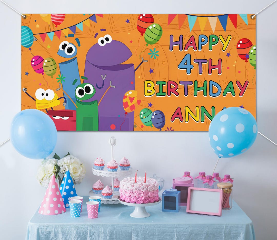 Storybots Birthday Party Backdrop, Ask the Storybots Birthday Party ...