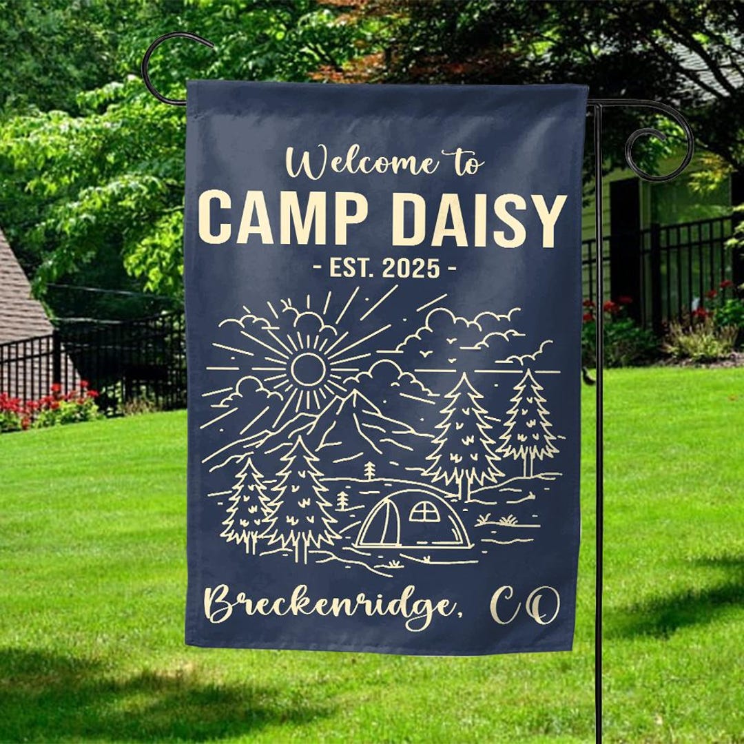 Custom Camping Flag, Personalized Camp Trip Banner,family Name Garden ...