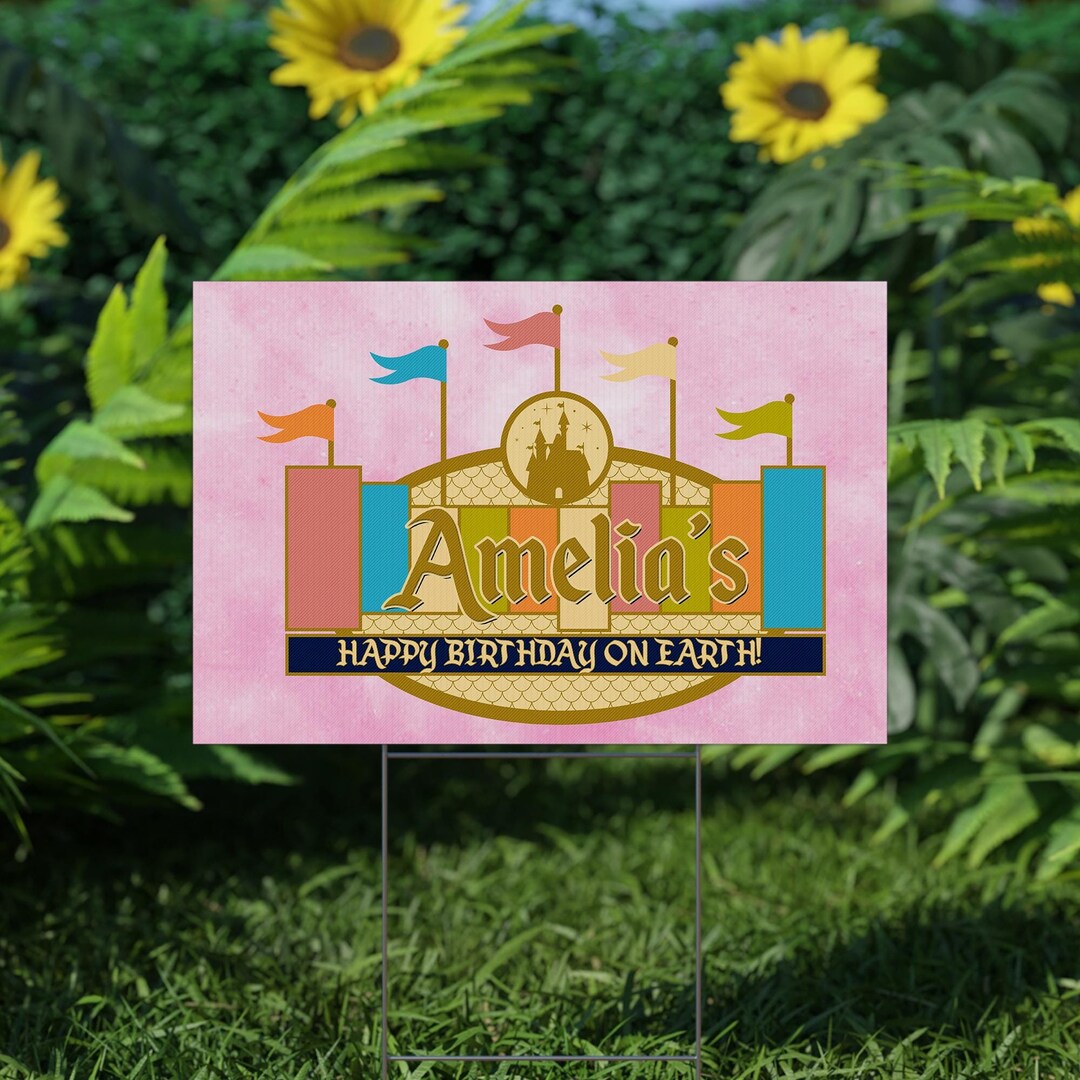 Disney Princess Birthday Sign,princess Yard Sign,princess Bday Yard ...
