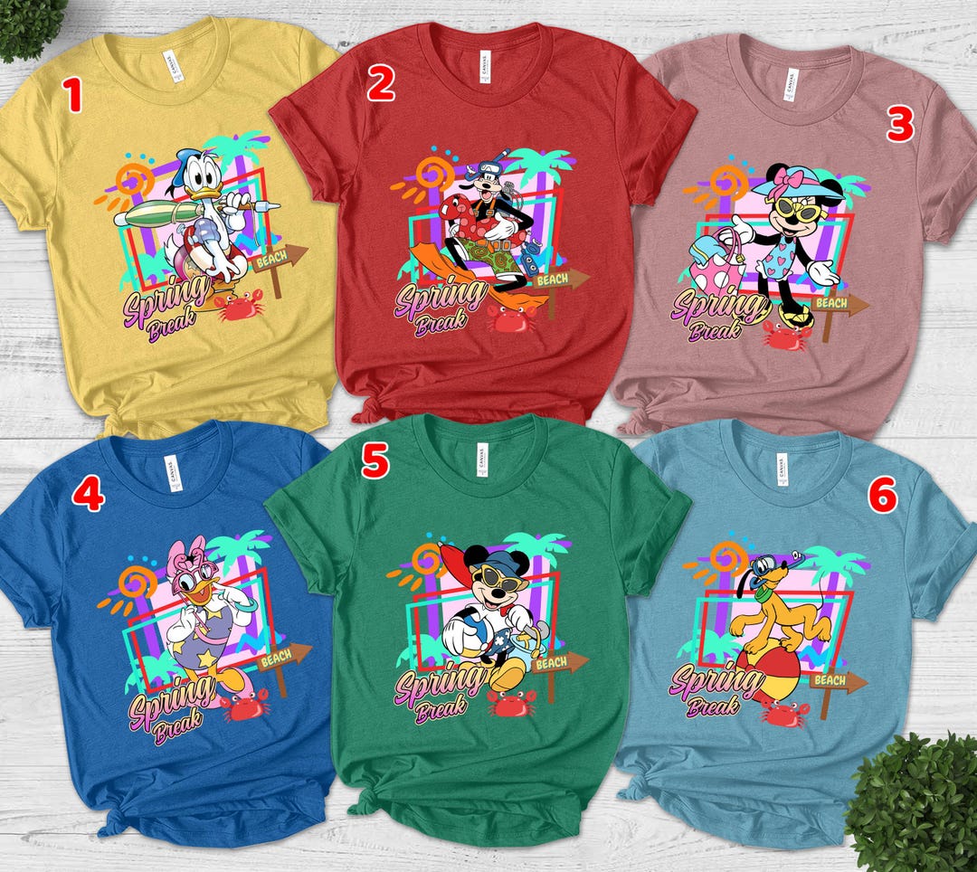Retro 90S Mickey and Friends Tee, Vintage Spring Break Squad Tee ...