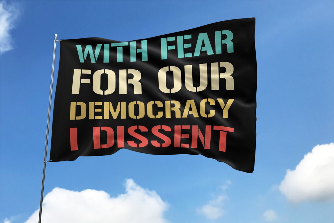 With Fear for Our Democracy I Dissent Flag/i Vote Flag/social Justice ...