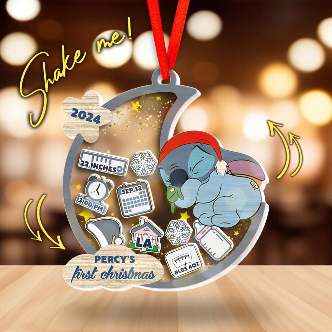 Personalized Stitch Shaker Ornament, Stitch 4D Ornament, Lilo and ...