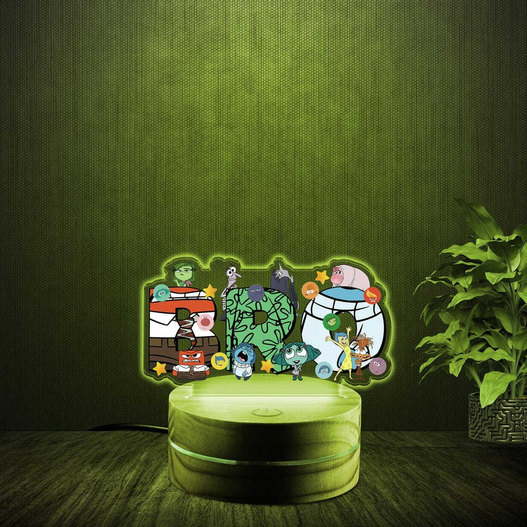 Custom Name Disney Pixar Inside Out Night Light, Family Inside Out ...