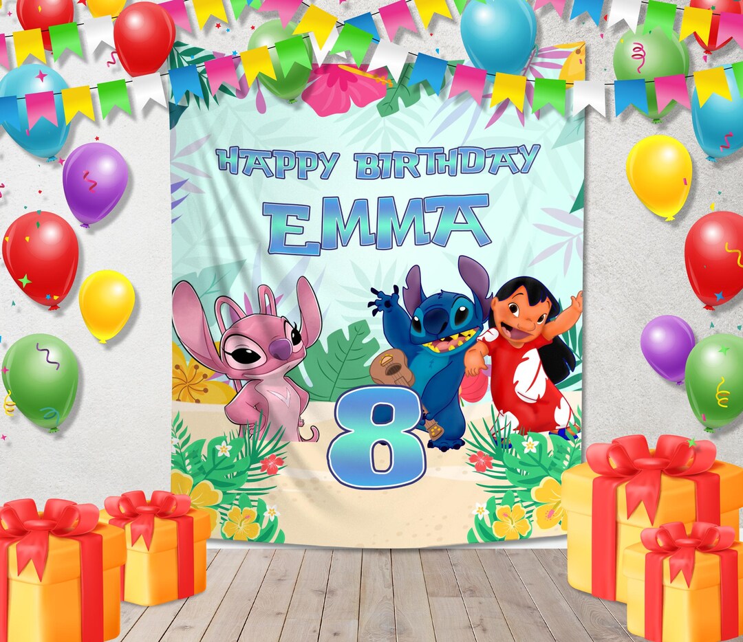 Stitch Banner, Birthday Banner, Stitch Party Birthday, Stitch Birthday ...