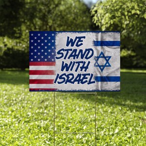 Stand With Israel, Support Israel, USA Flag Israel Flag, Yard Signs ...
