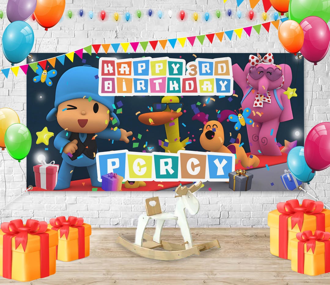 Pocoyo Birthday Banner, Party Decorations, Personalized Banner, Pocoyo ...