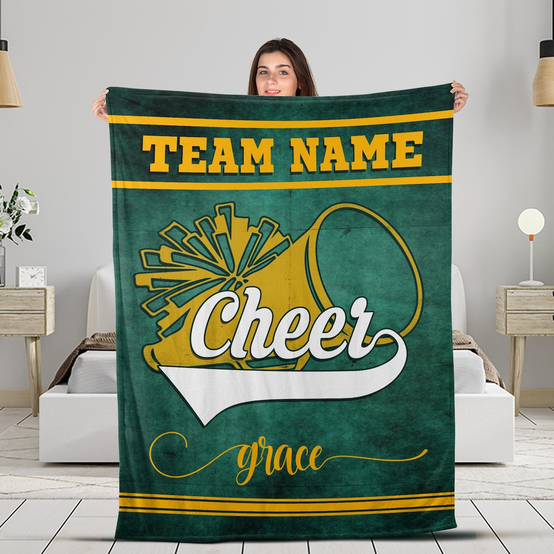 Personalized Cheerleading Blanket,cheer Pom Pom Soft Cozy Sherpa Fleece ...