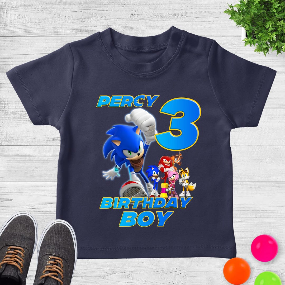 Sonic Birthday Shirt Personalized With Age and Name,custom Sonic Shirt ...